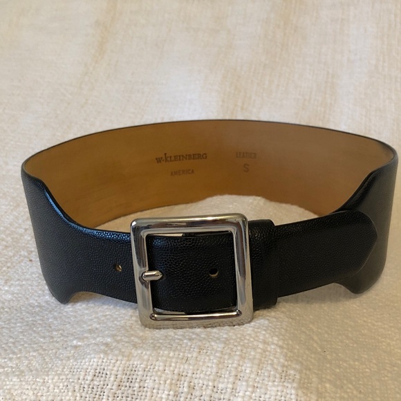 W. Kleinberg | Accessories | W Kleinberg Wide Black Leather Belt With ...